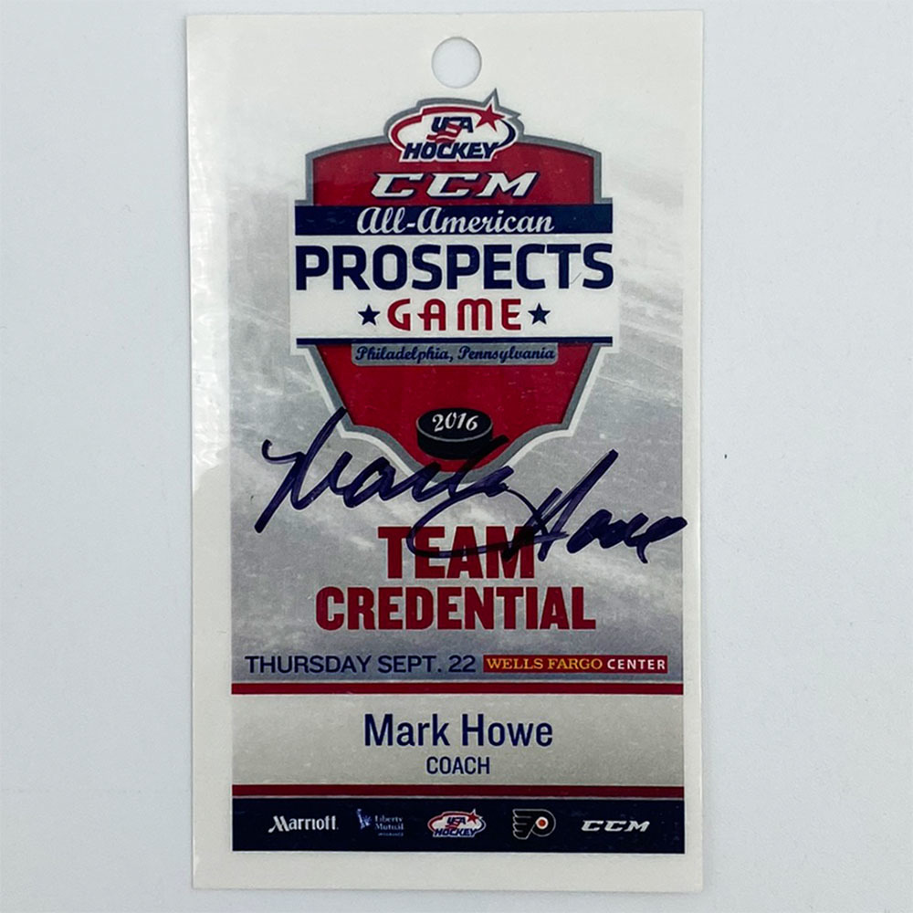 Mark Howe's 2016 CCM All-American Prospects Game Coach Credential - NHL ...