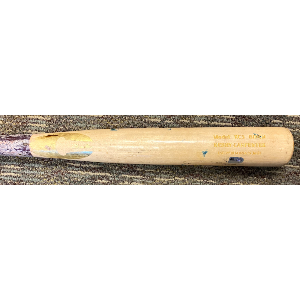Kerry Carpenter Detroit Tigers Game-Used Broken Bat (MLB AUTHENTICATED ...