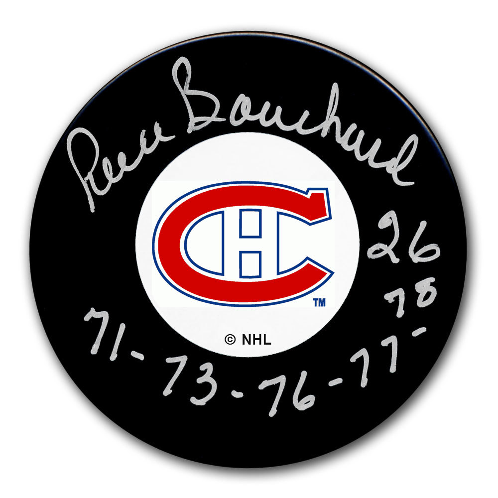 Pierre Bouchard Montreal Canadiens Original 6 Autographed Puck - NHL ...