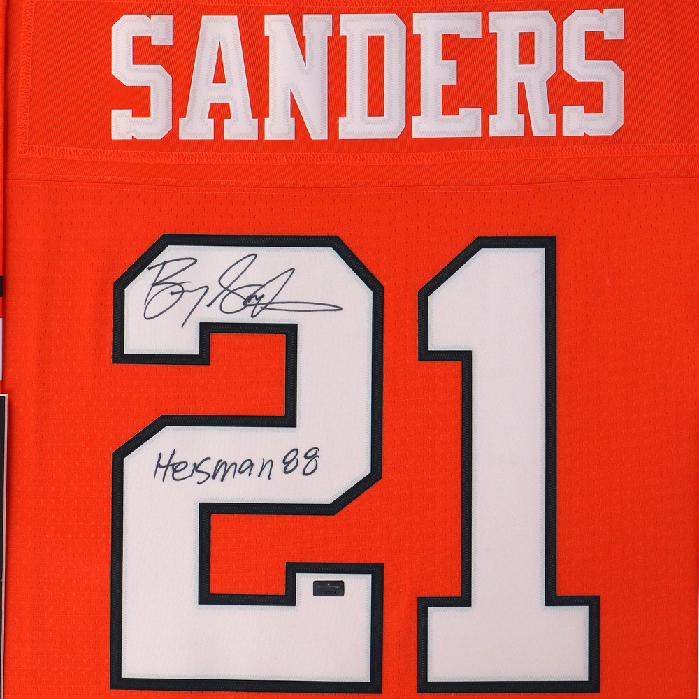 Barry Sanders Oklahoma State Cowboys Autographed & Inscribed 30'' x 38 ...