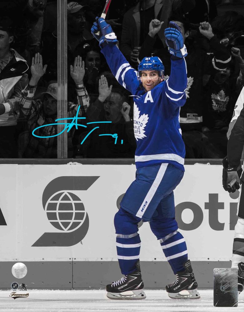 John Tavares Signed 8x10 Unframed Maple Leafs Celebration Spotlight ...
