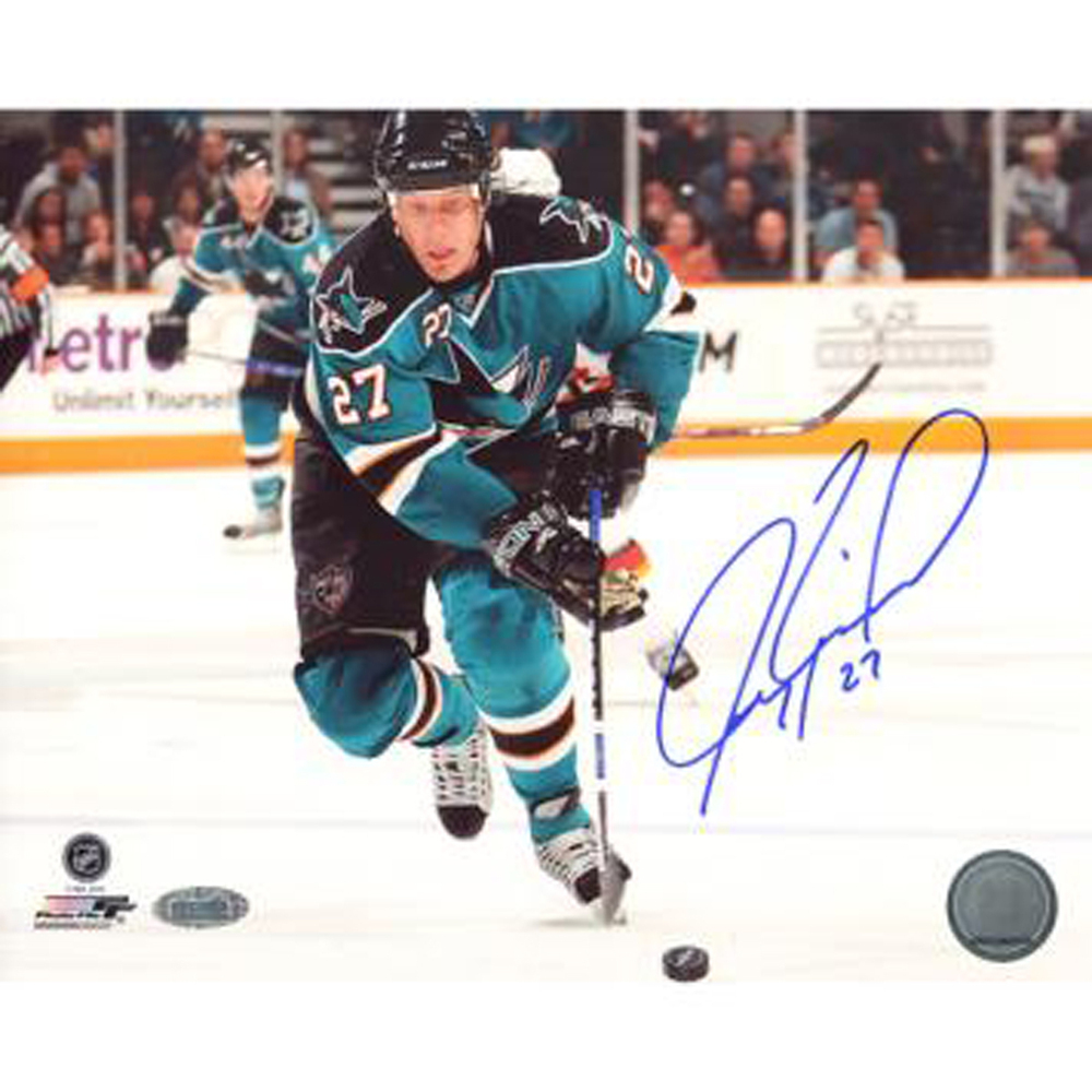 Jeremy Roenick Autographed San Jose Sharks Skating Up Ice Horizontal ...