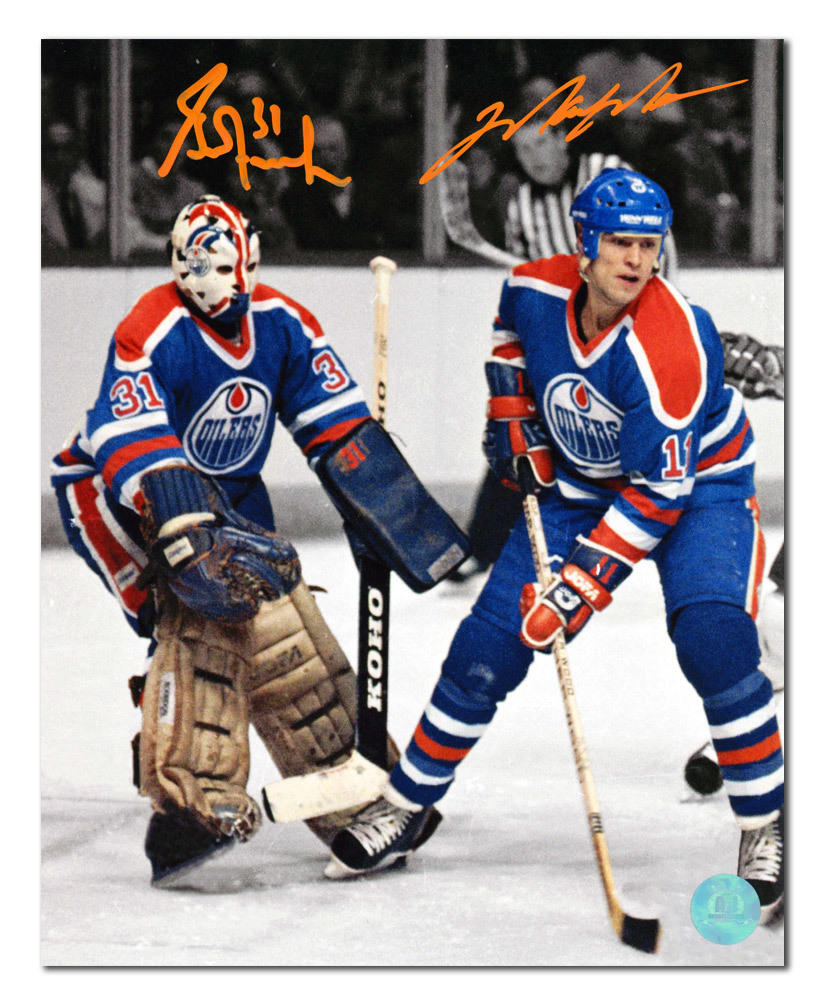 Mark Messier & Grant Fuhr Edmonton Oilers Dual Signed Spotlight 8x10 ...