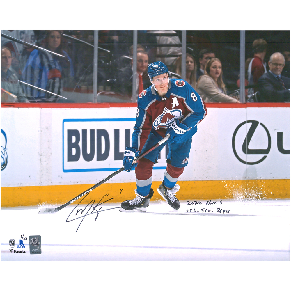 Cale Makar Colorado Avalanche Autographed 16" x 20" 2022 Norris Trophy ...