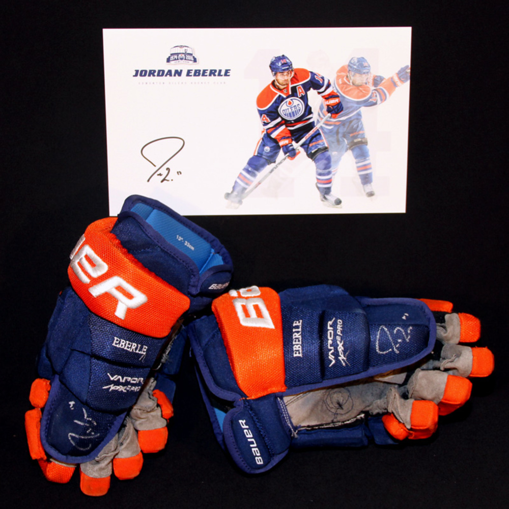 Jordan Eberle #14 - Autographed 2015-16 Edmonton Oilers Game Worn Royal ...