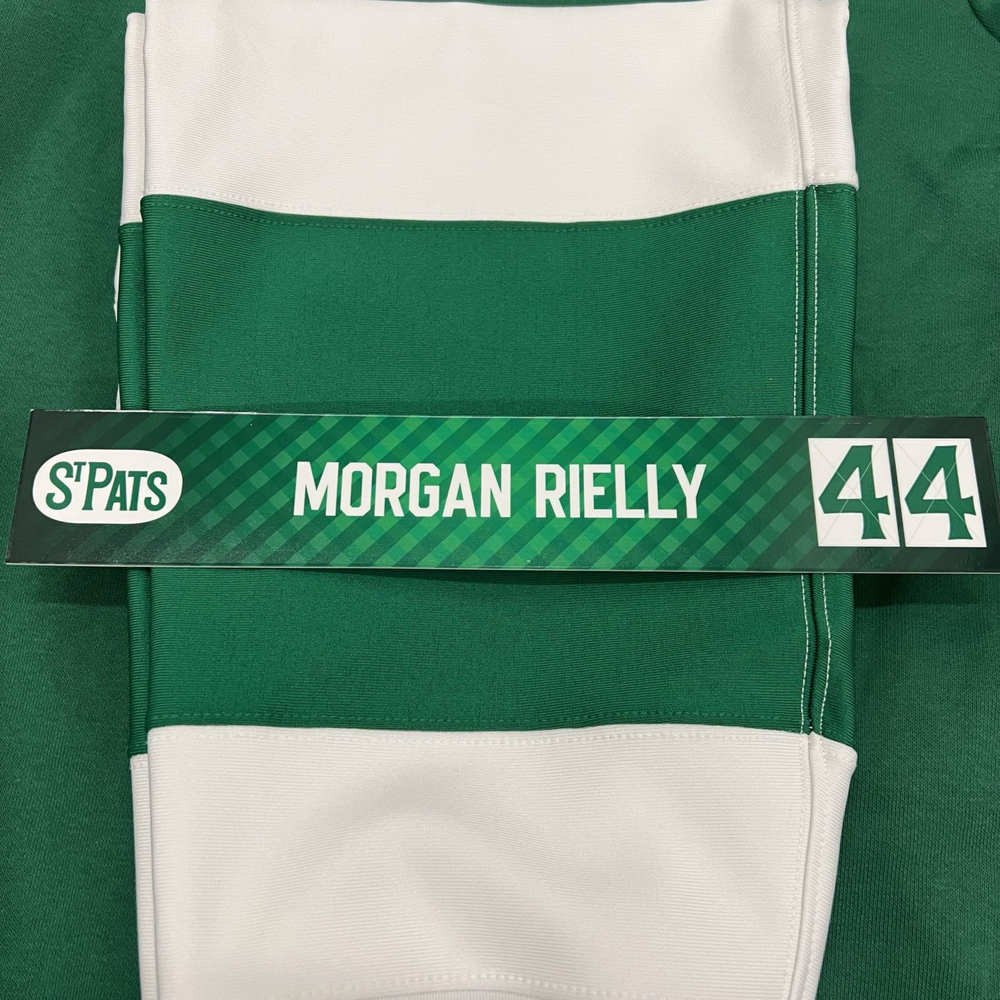 #44 Morgan Rielly 2022-23 St. Pats Locker Room Nameplate (w/ XL Socks ...