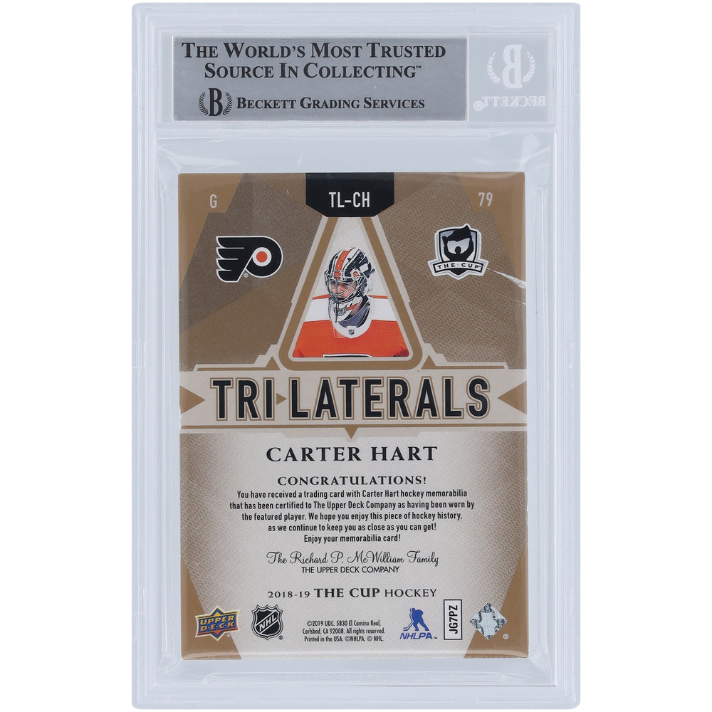 Carter Hart Philadelphia Flyers Autographed 2018-19 Upper Deck The Cup ...