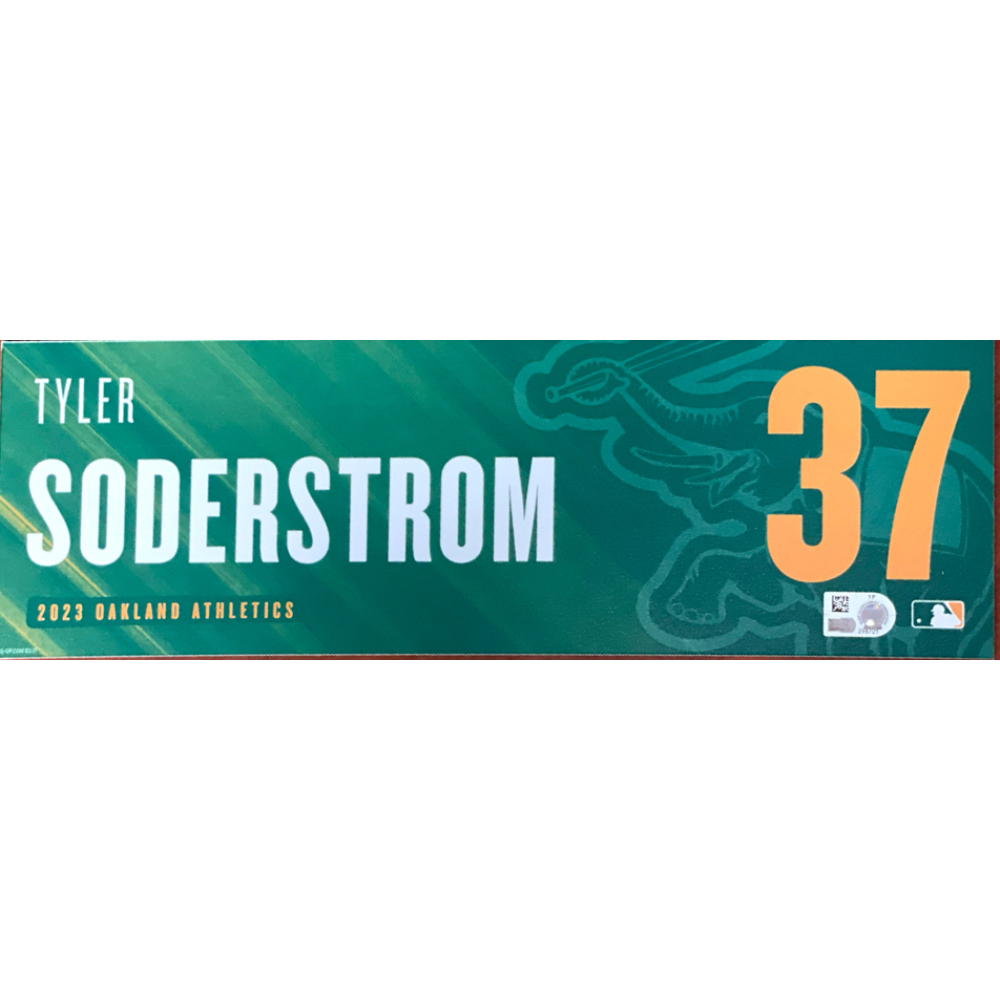 Tyler Soderstrom - 2023 Team Issued Locker Nameplate | Oakland ...