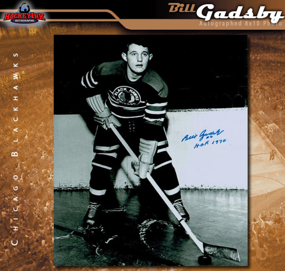 BILL GADSBY Signed Chicago Blackhawks 8 X 10 Photo - 70484 - NHL Auctions