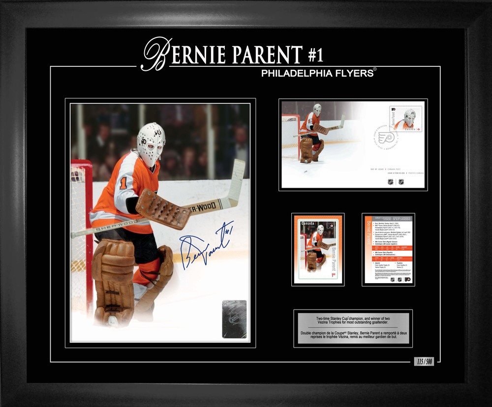 Bernie Parent Signed Canada Post Goalies Collage Flyers L/E 500 - NHL ...