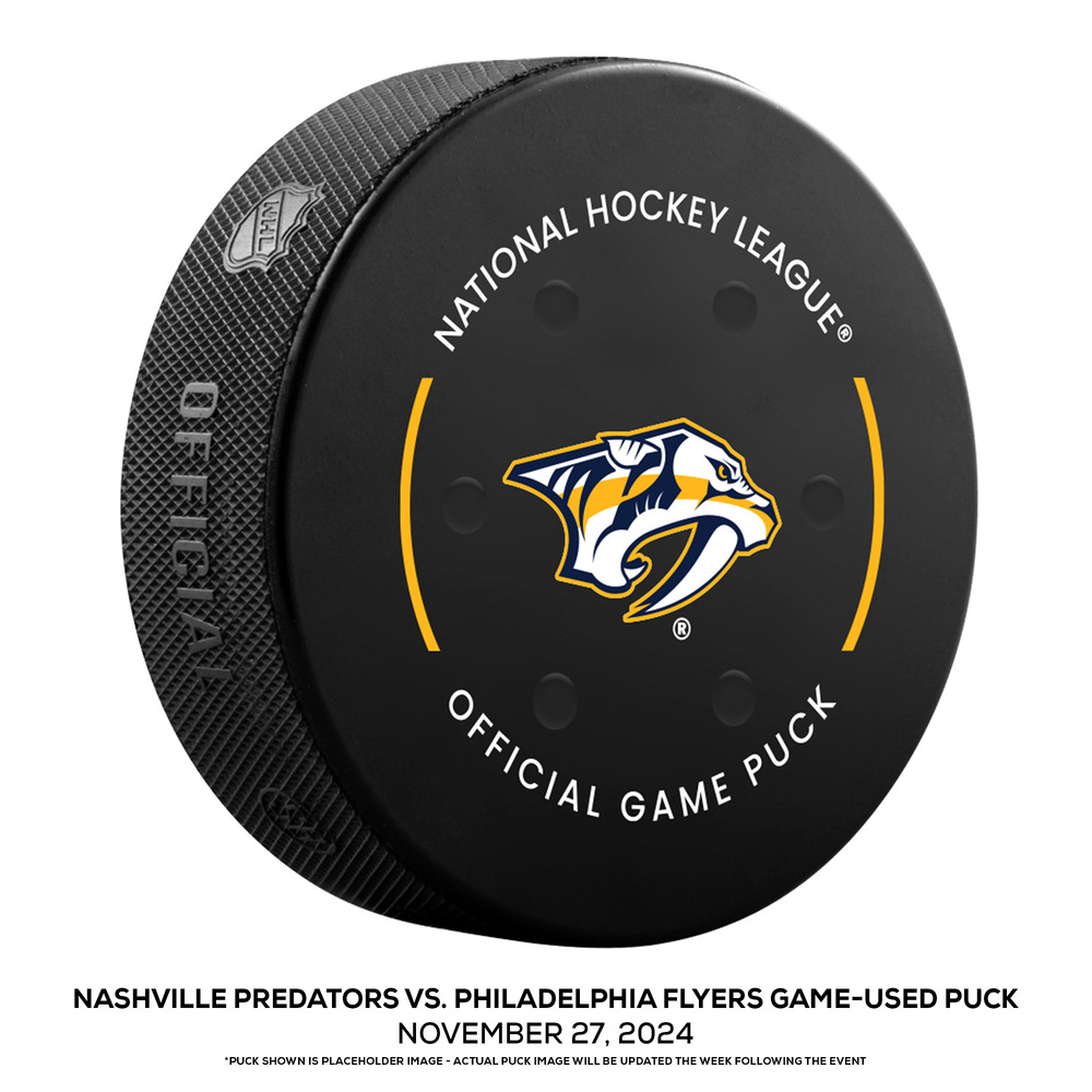 Nashville Predators Game-Used Puck vs. Philadelphia Flyers on November ...