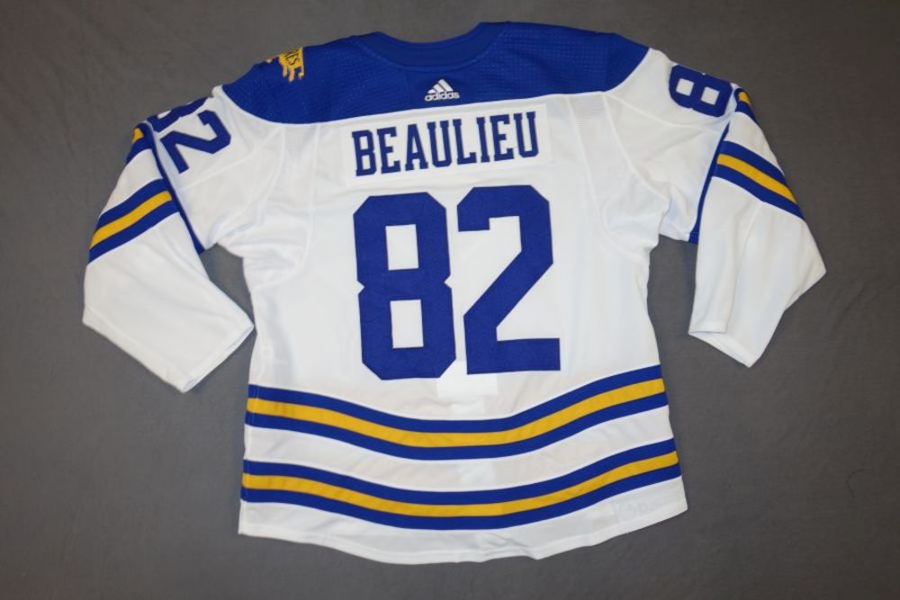 Nathan Beaulieu Buffalo Sabres 2018 Third Jersey - Worn on February 8 ...
