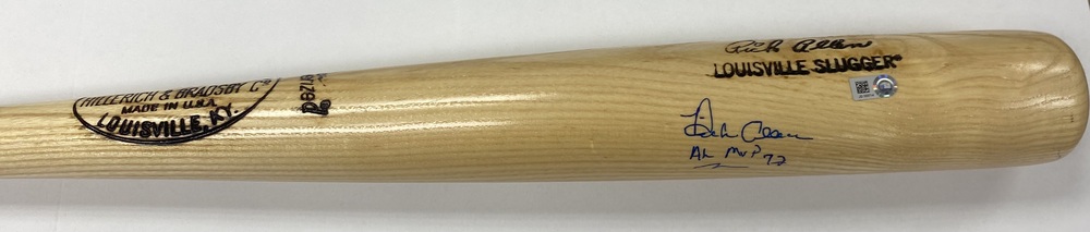 Dick Allen Autographed "72 AL MVP" Louisville Slugger Game Model Bat ...