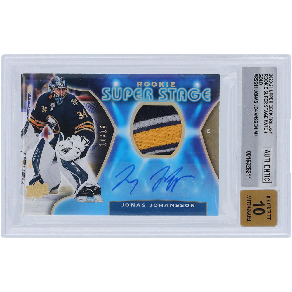Jonas Johansson Buffalo Sabres Autographed 2020-21 Upper Deck Trilogy ...