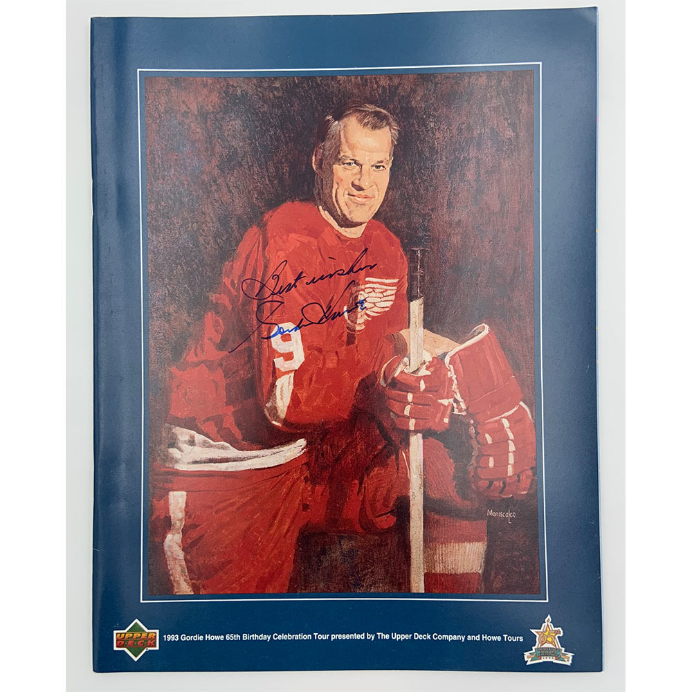 Gordie Howe Autographed 65th Birthday Commemorative Program - NHL Auctions