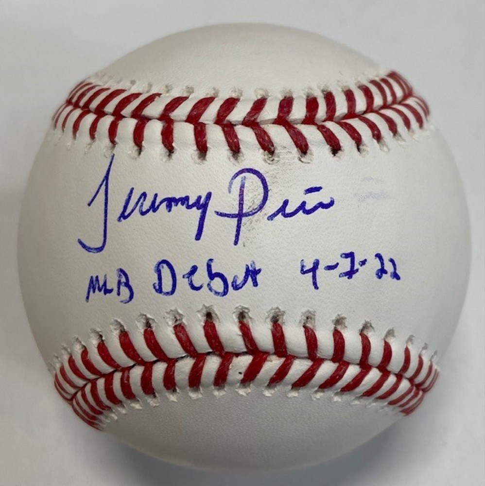 Jeremy Pena Autographed "MLB Debut 4/7/22" Baseball | MLB Auctions