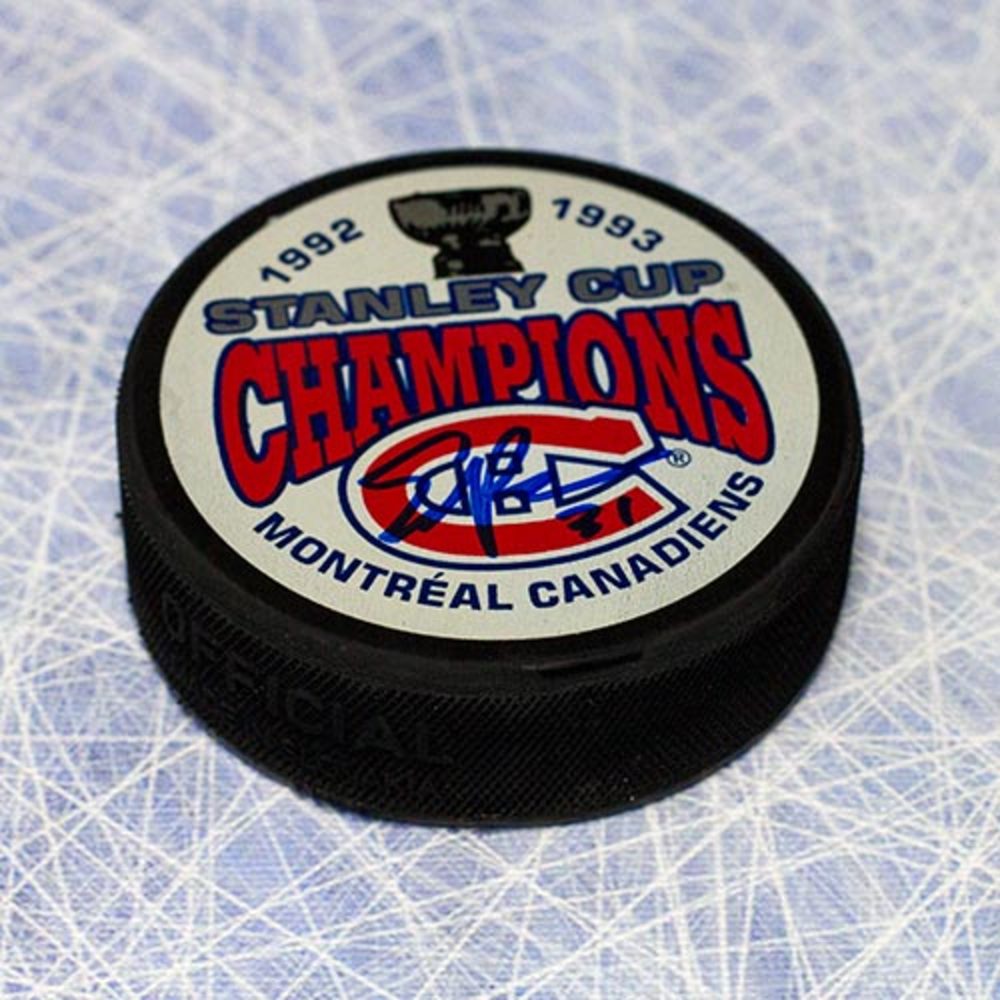 Ed Ronan Montreal Canadiens Autographed 1993 Stanley Cup Puck - NHL ...