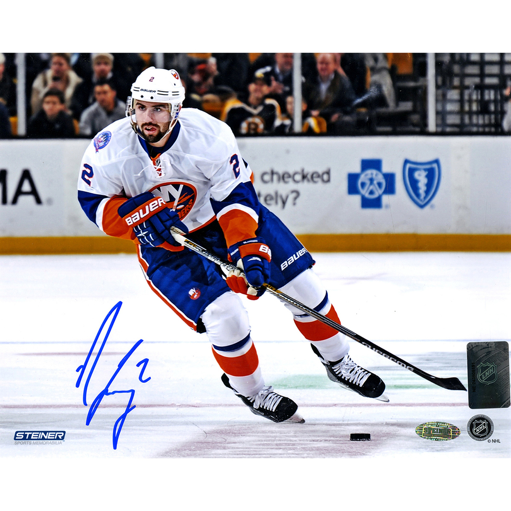 Nick Leddy Signed New York Islanders White Jersey 8x10 Photo - NHL Auctions