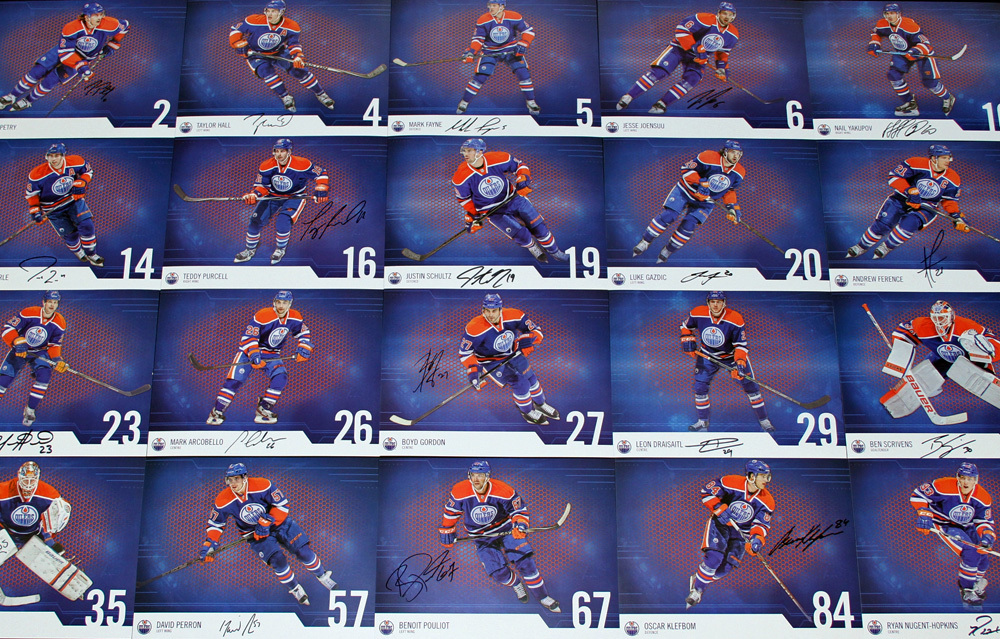 Complete Set of 23 Autographed 2014-15 Edmonton Oilers Team Issued ...