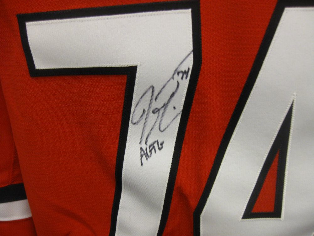 Jacob Slavin Autographed Event Worn Jersey from 2019 Player Media Tour ...