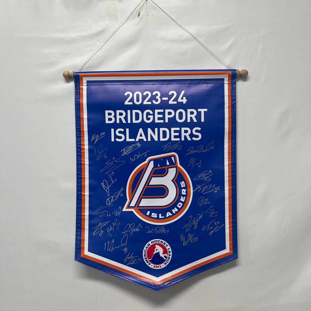 AHL Authentic - 2023-24 Bridgeport Islanders Team-Signed Banner