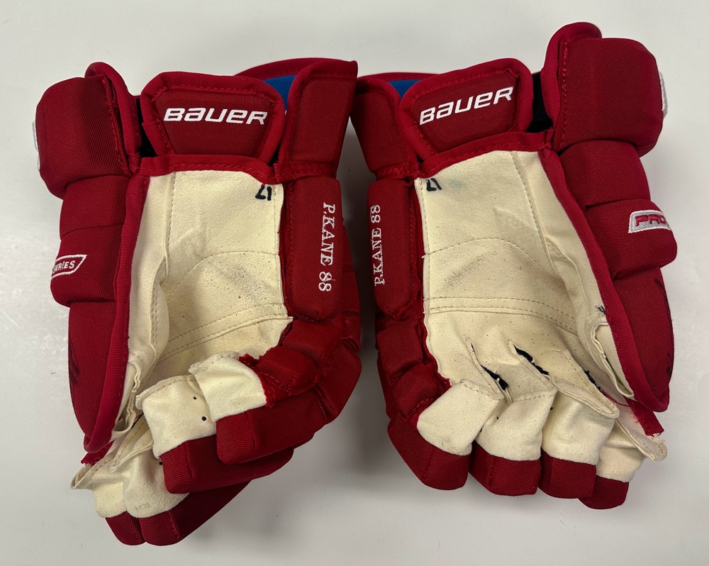 #88 Patrick Kane Game Used Gloves - Autographed - Detroit Red Wings ...