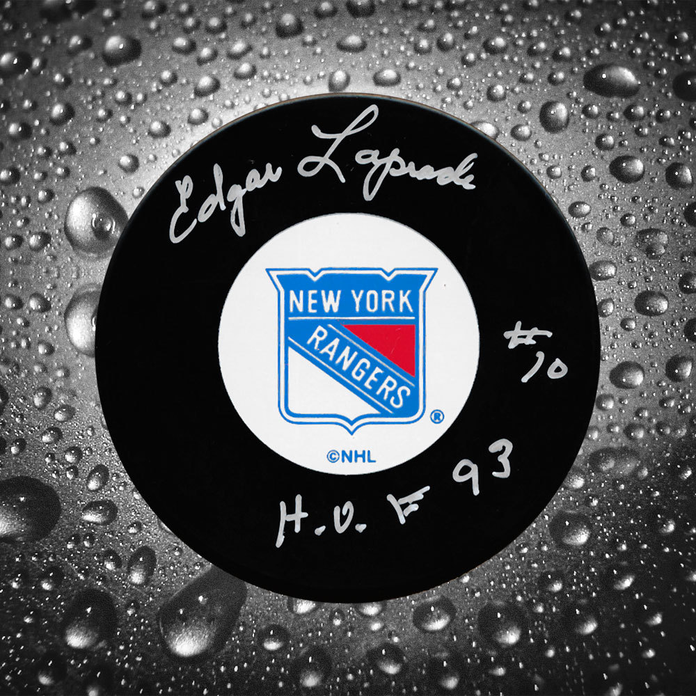 Edgar Laprade New York Rangers HOF Autographed Puck - NHL Auctions
