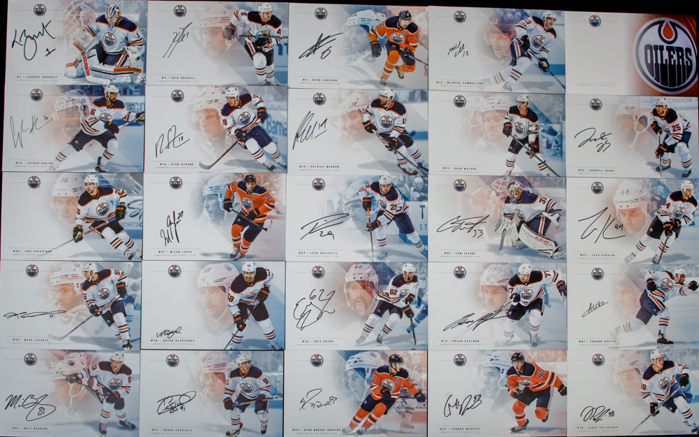 Complete Set of 23 Autographed 2017-18 Edmonton Oilers Team-Issued ...
