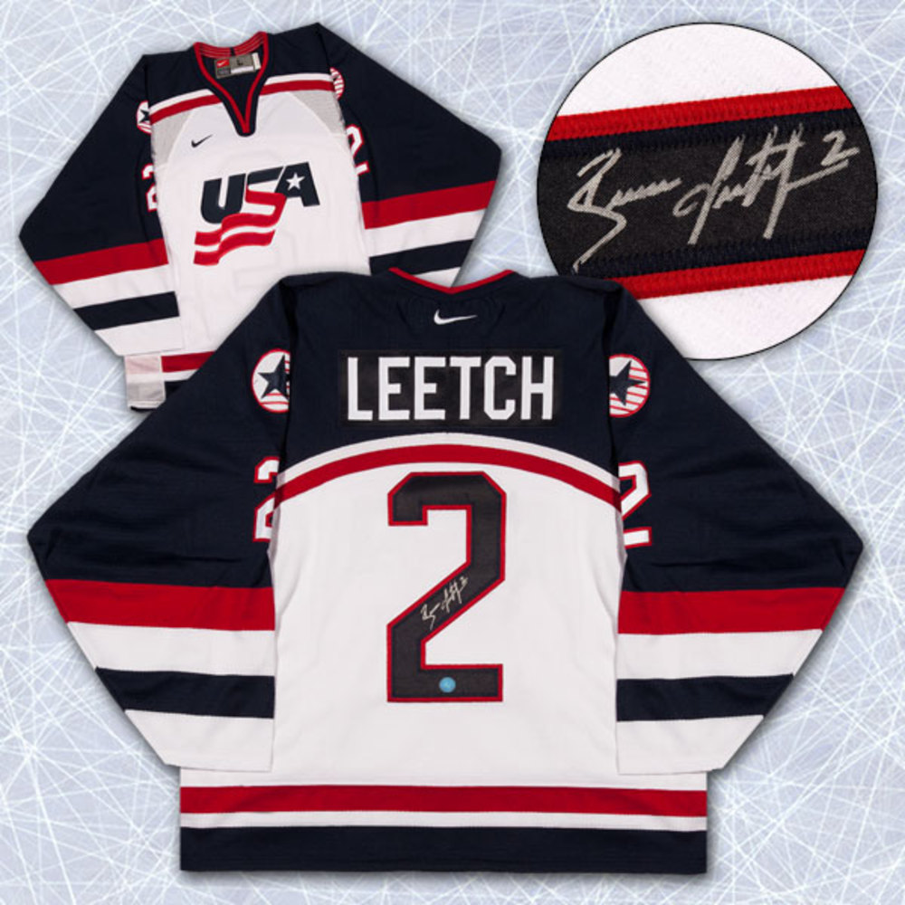 Brian Leetch Team USA Autographed Winter Olympic Nike Hockey Jersey ...
