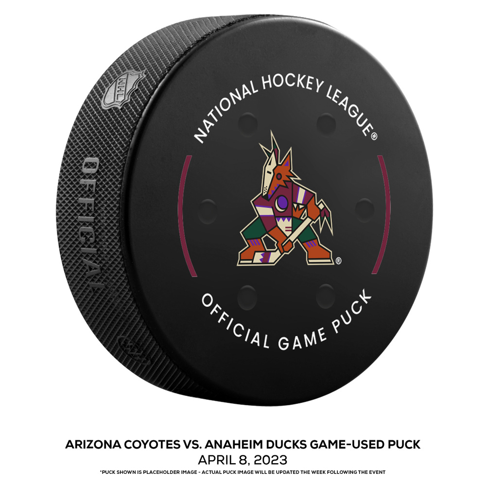 Arizona Coyotes Game-Used Puck vs. Anaheim Ducks on April 8, 2023 - NHL ...