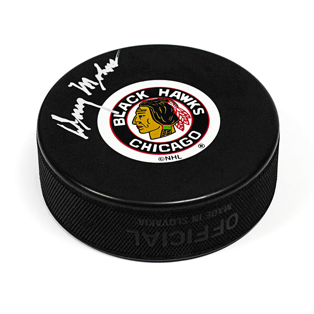 Doug Mohns Chicago Blackhawks Autographed Hockey Puck - NHL Auctions