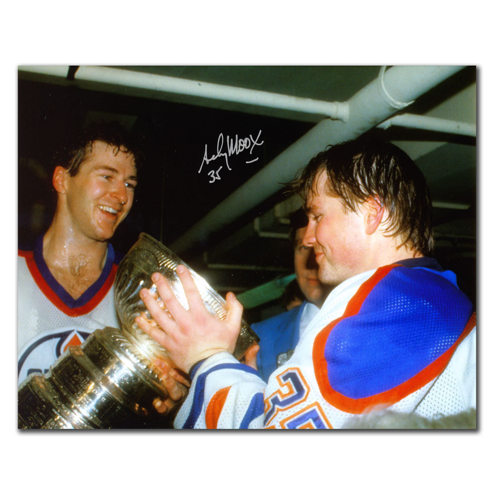 Andy Moog Edmonton Oilers STANLEY CUP Autographed 8x10 - NHL Auctions