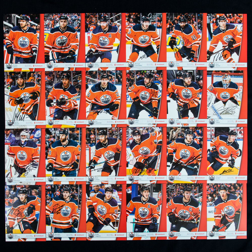Complete Set Of Autographed 2017-18 Edmonton Oilers Season Seat Holder ...