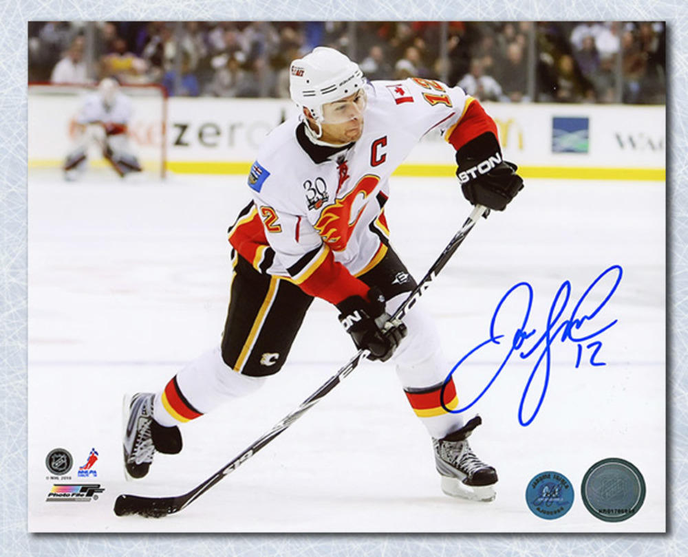 Jarome Iginla Calgary Flames Autographed Shooting Horizontal 8x10 Photo ...