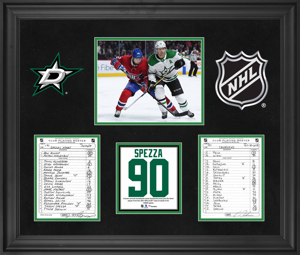 Dallas Stars Framed Original Line-Up Cards from October 30, 2018 vs ...
