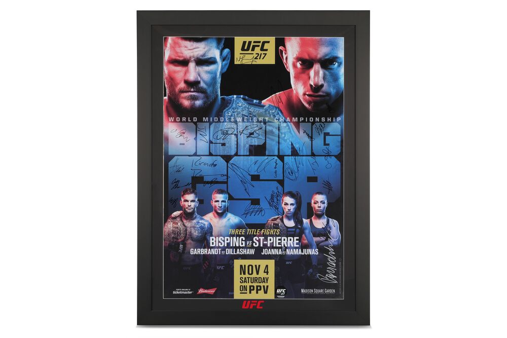UFC 217: Bisping vs. St-Pierre Autographed Event Poster | UFC Collectibles