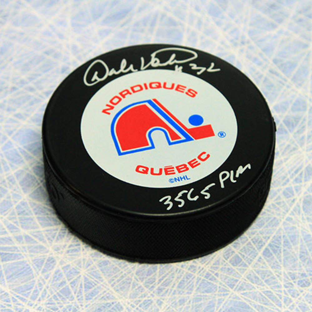 Dale Hunter Quebec Nordiques Autographed Hockey Puck with PIM ...