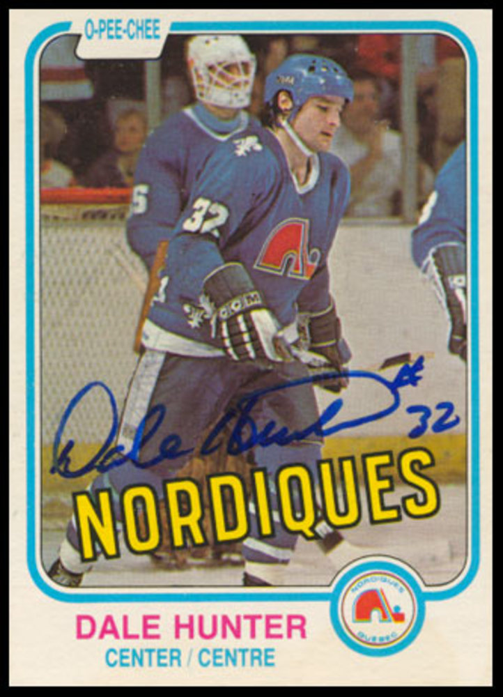 Dale Hunter Autographed 1981 OPC #277 Rookie Card - Quebec Nordiques ...