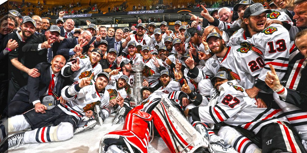 Chicago Blackhawks - 14x28 Canvas 2013 Stanley Cup Team Celebration ...