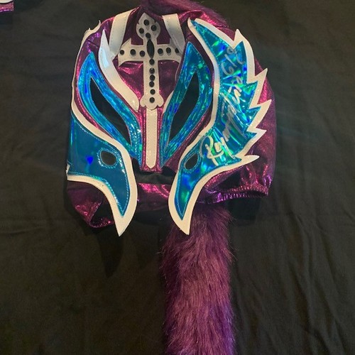 Rey Mysterio SIGNED Purple/Teal Replica Mask | WWE Auction