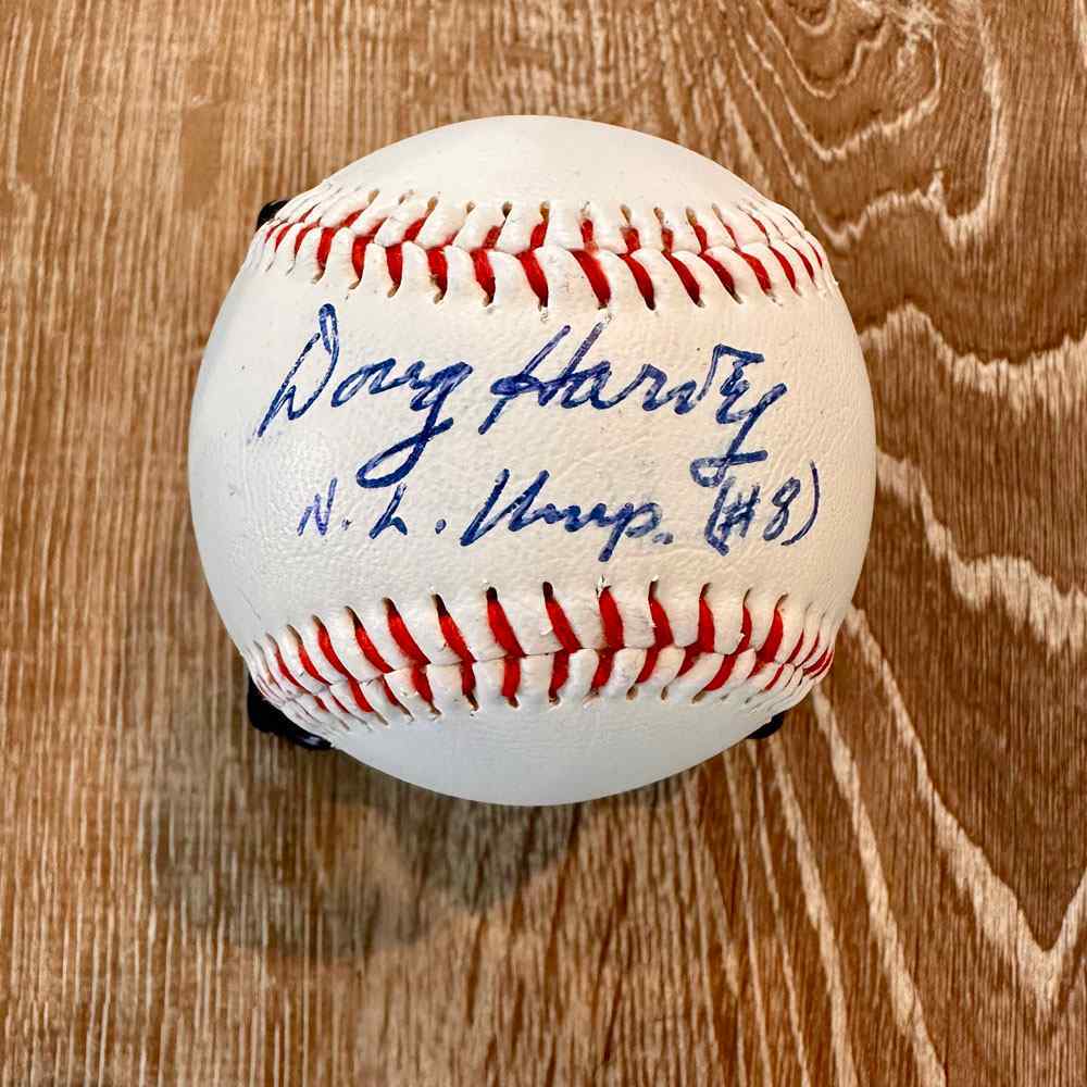 UMPS CARE AUCTION: Doug Harvey Signed Baseball | MLB Auctions
