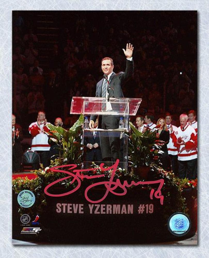 Steve Yzerman Detroit Red Wings Autographed Retirement Night 8x10 Photo ...