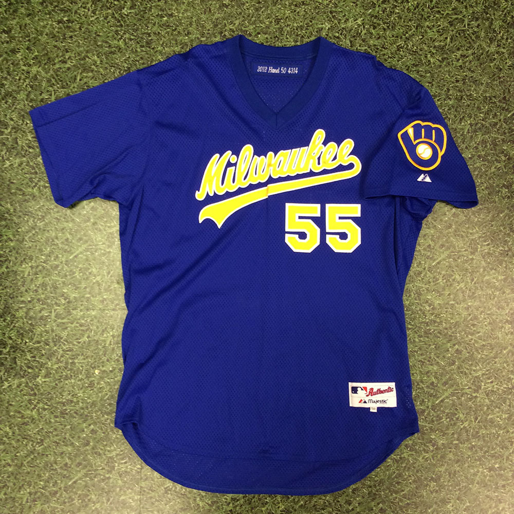 Brewers Charity RETRO Auction: Marcus Hanel 2012 Retro Batting Practice ...