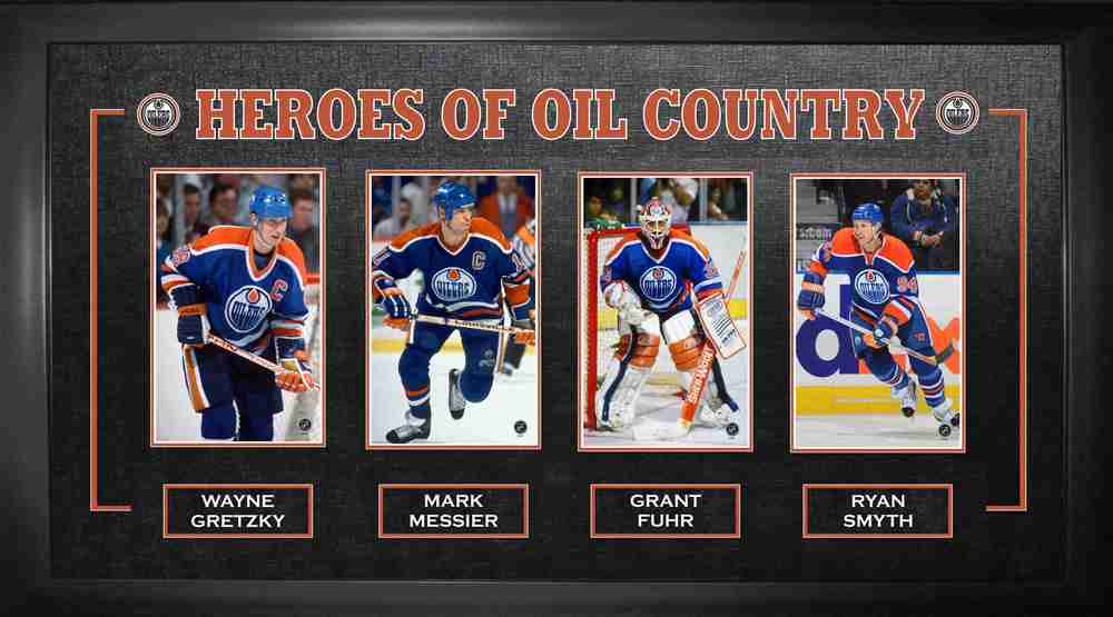 Heroes of Oil Country Gretzky, Messier, Fuhr,Smyth Framed Collage ...