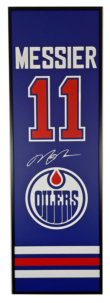 Mark Messier #11 - Autographed Edmonton Oilers 15"x48" Jersey ...