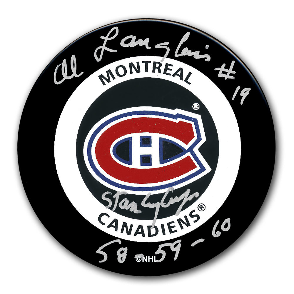 Al Langlois Montreal Canadiens SC Years Autographed Official Game Puck ...