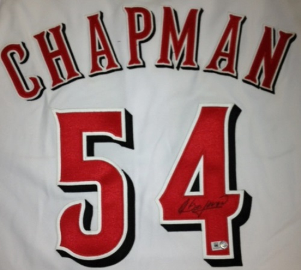 Aroldis Chapman Autographed Cincinnati Reds Jersey | MLB Auctions