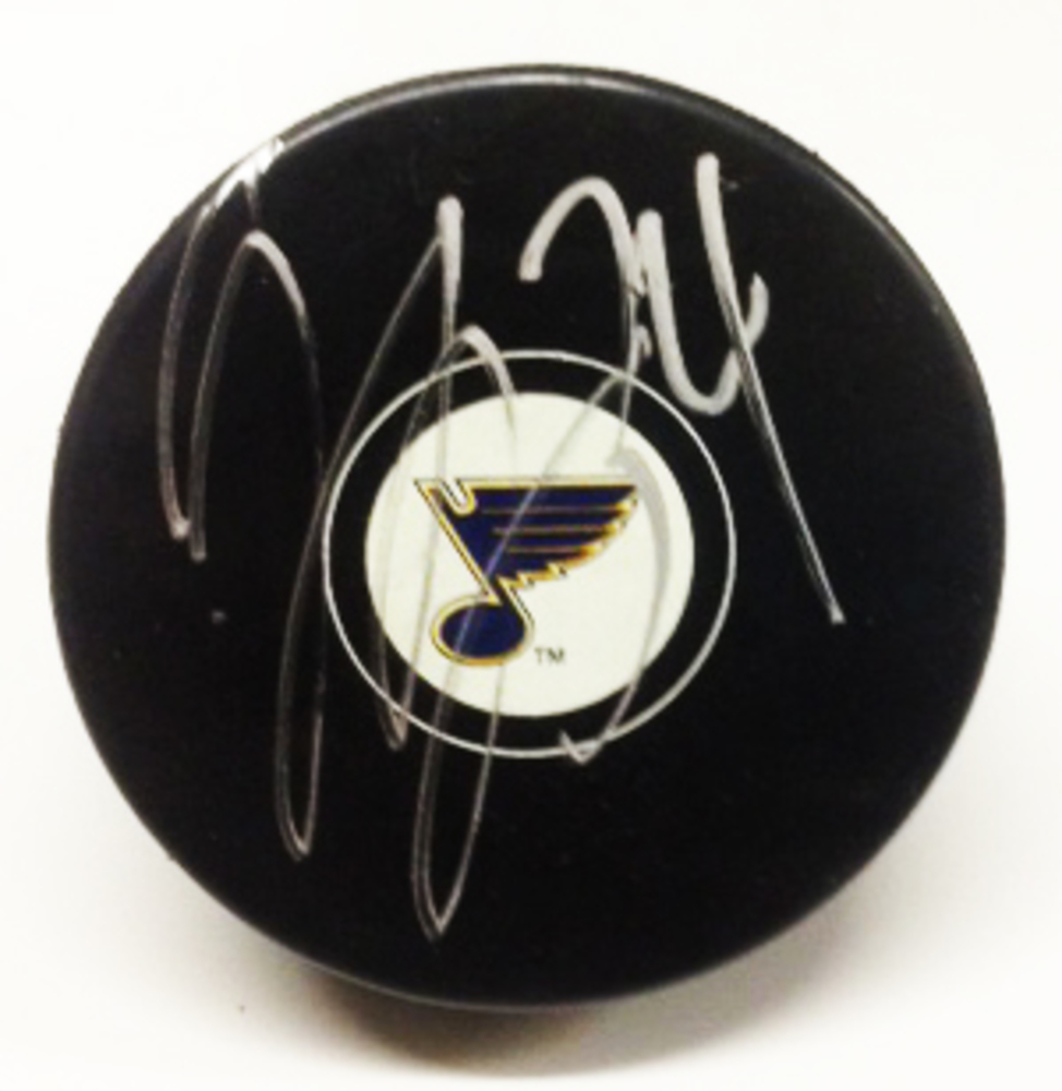 JAKE ALLEN Signed St. Louis Blues Puck *Signature is Smudged - NHL Auctions
