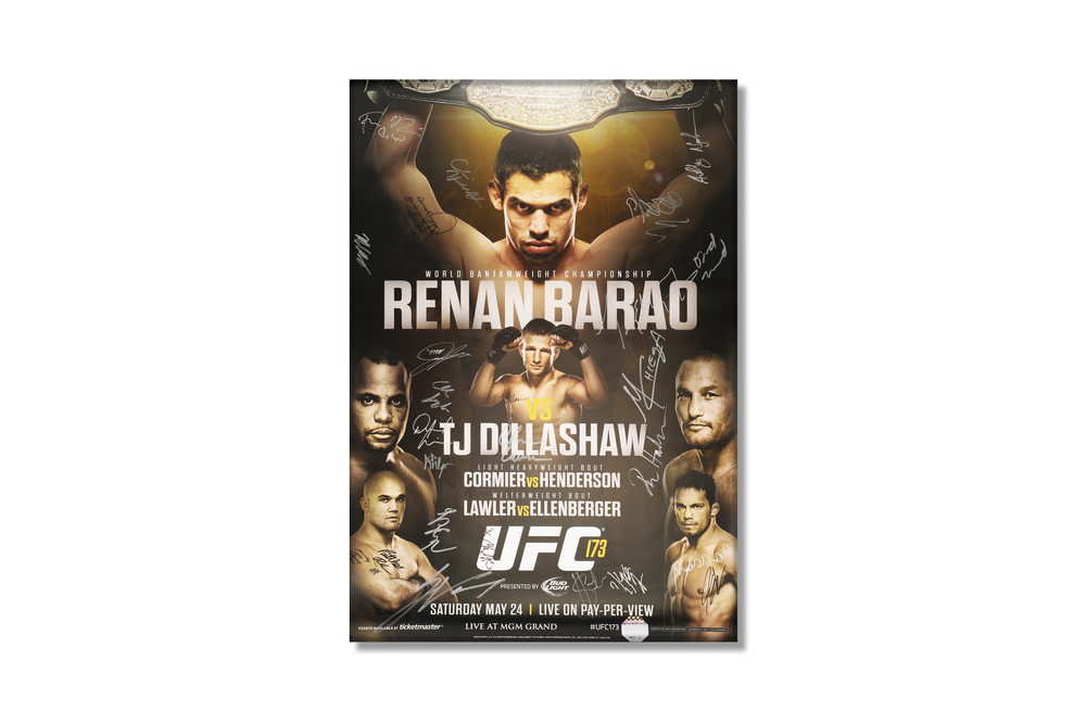 UFC 173: Barao vs. Dillashaw Autographed Poster | UFC Collectibles