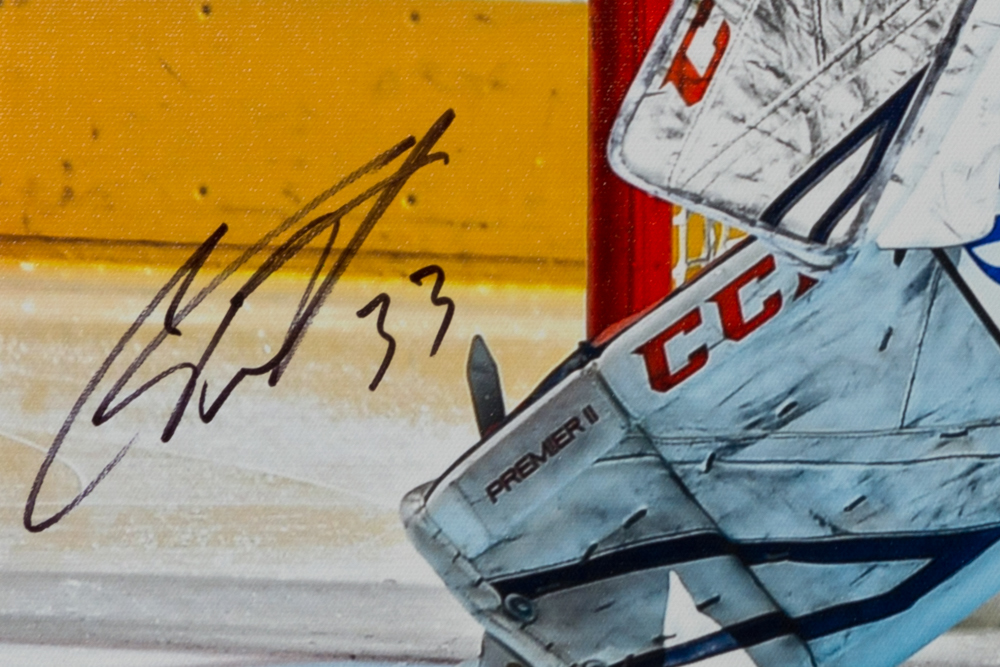 Cam Talbot #33 - Autographed & Framed Edmonton Oilers 20" x 29" Canvas ...